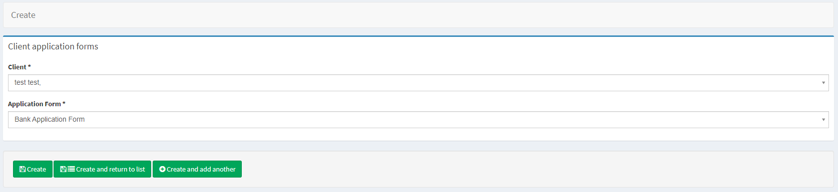 Client application forms