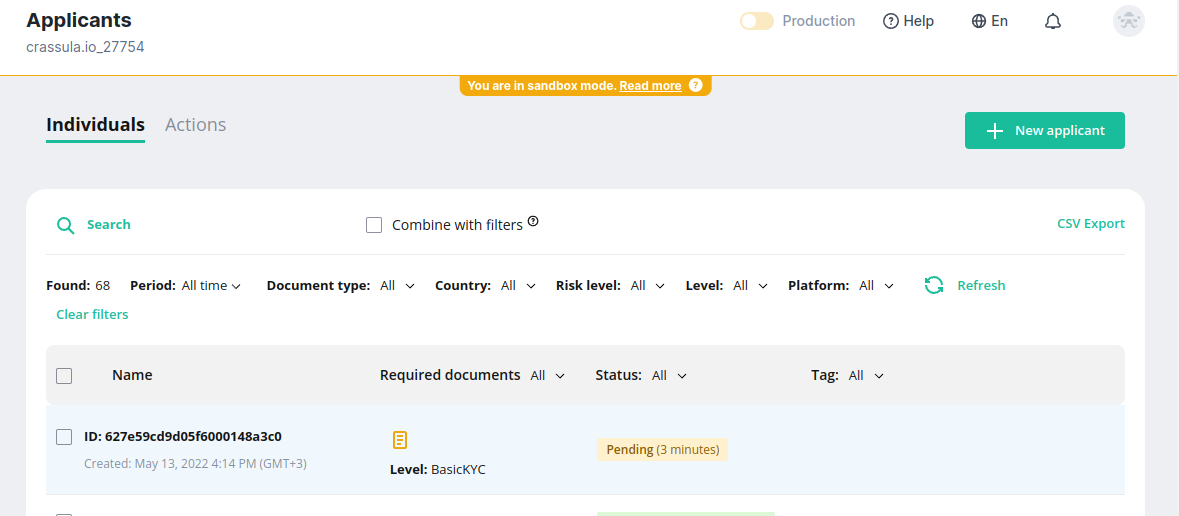 SumSub: Verification process of profiles